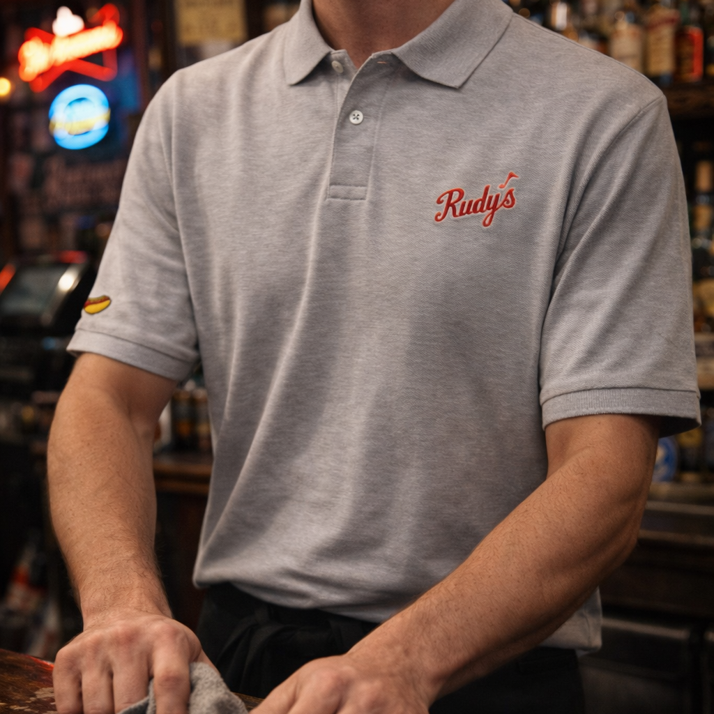 Rudy's Beer & Hotdog Unisex Polo Shirt 🌭🍺– Rudys Bar & Grill