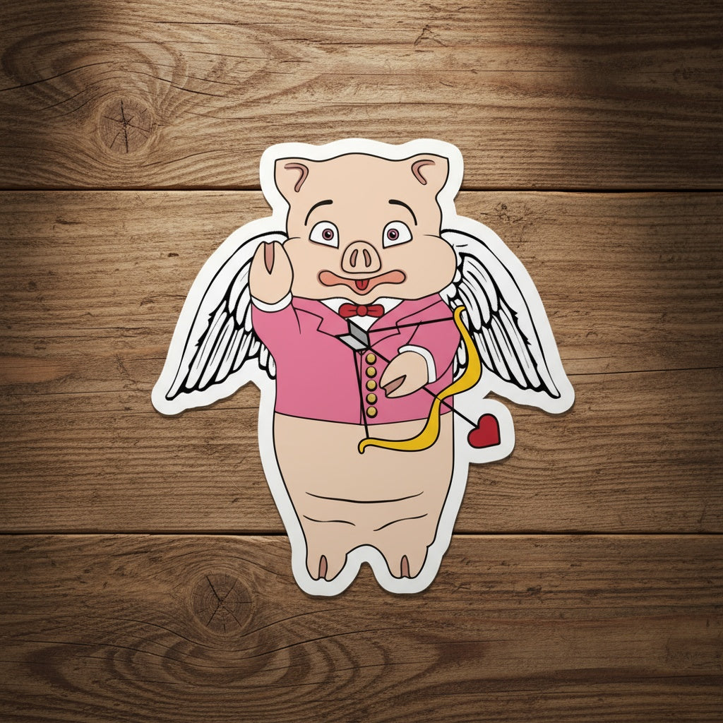 Cupid Pig Sticker – Rudy’s Bar NYC Exclusive | Rudys Bar & Grill